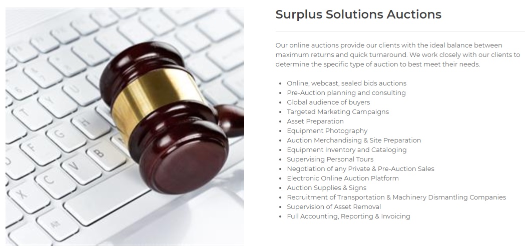 Auction Calendar | Surplus Solutions